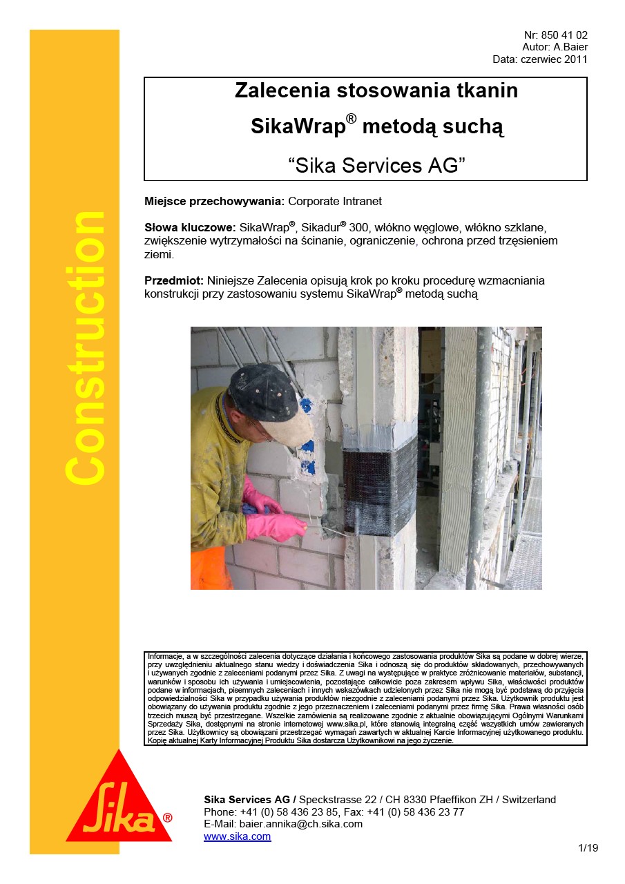 Zalecenia stosowania